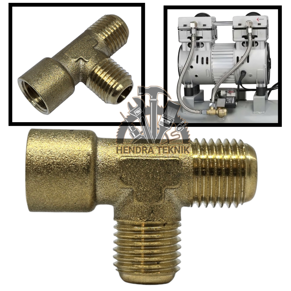 Jual NEPEL T KUNINGAN CHECK VALVE COMPRESSOR CABANG SAMBUNGAN 2 WAY ...