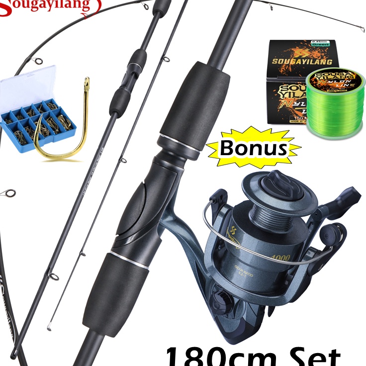 Jual Paket Ekonomis Sougayilang Joran Pancing Set 18cm 51LB 521 Reel ...