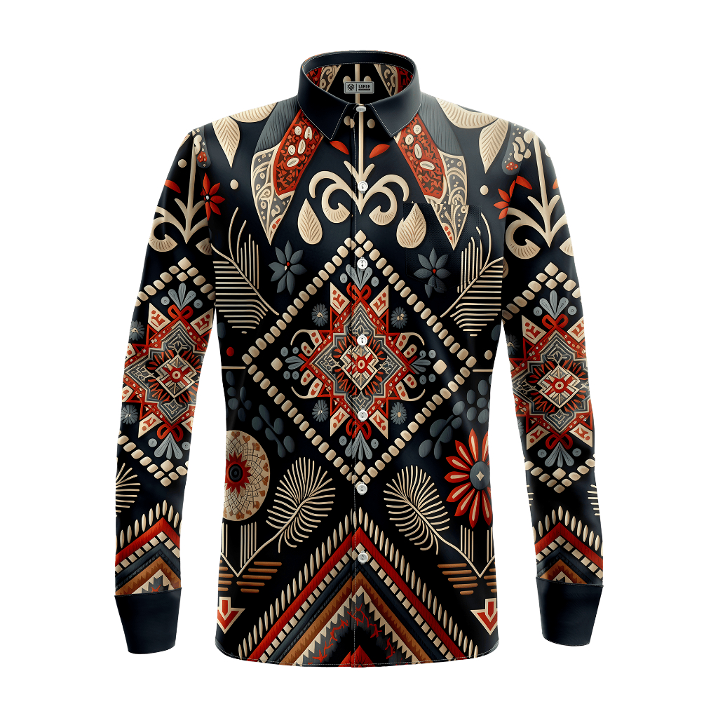 Jual Kemeja Pria Lengan Panjang - Nordic Pattern | Shopee Indonesia