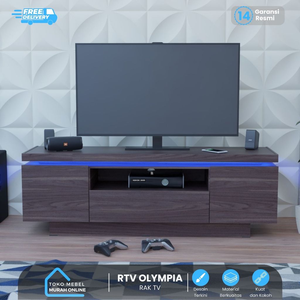 Jual Meja TV LED Rak tv minimalis laci Buffet Nakas Olimpia LED dan RTV ...