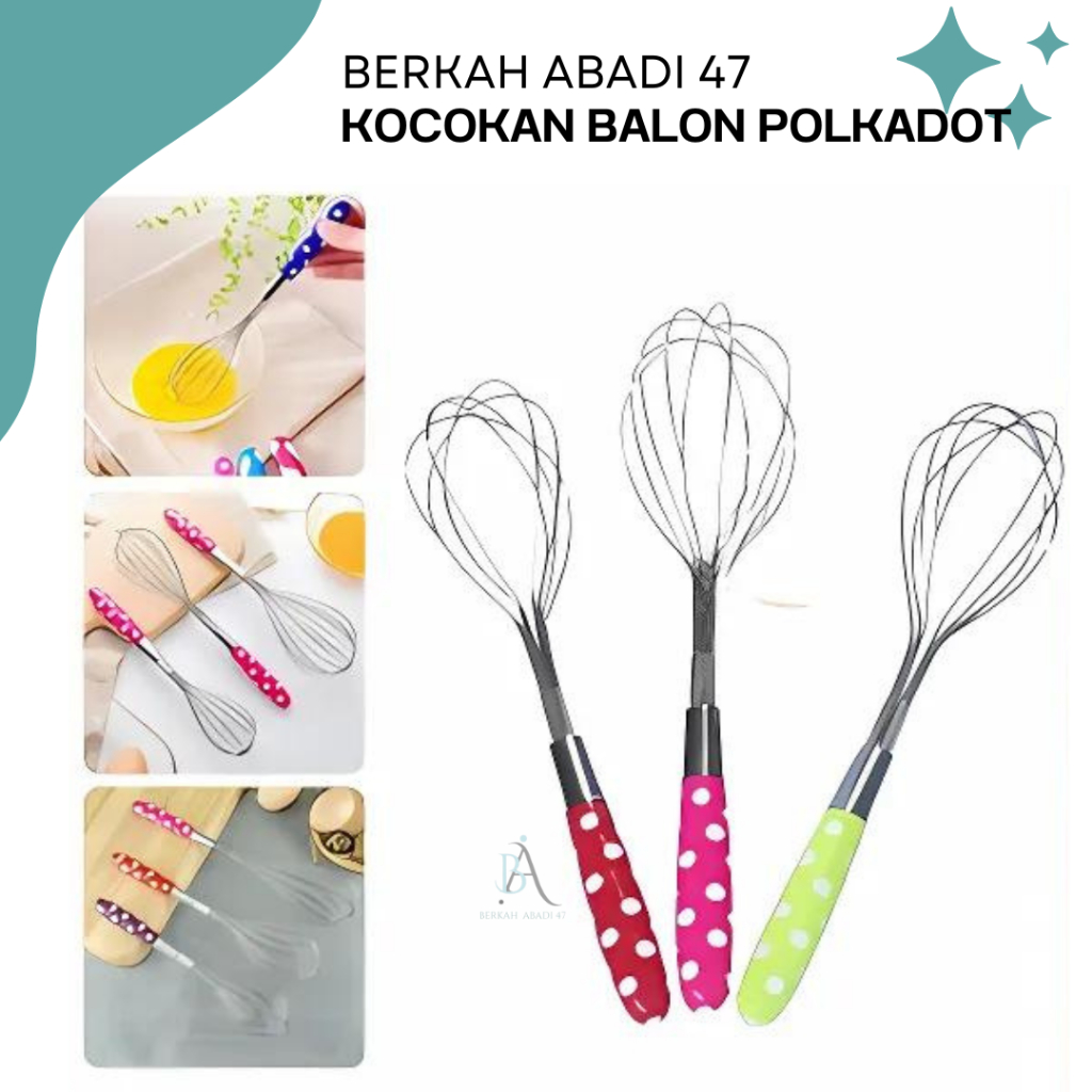 Jual Kocokan Pengocok Telur Manual Polkadot Stainless Steel Mix ...