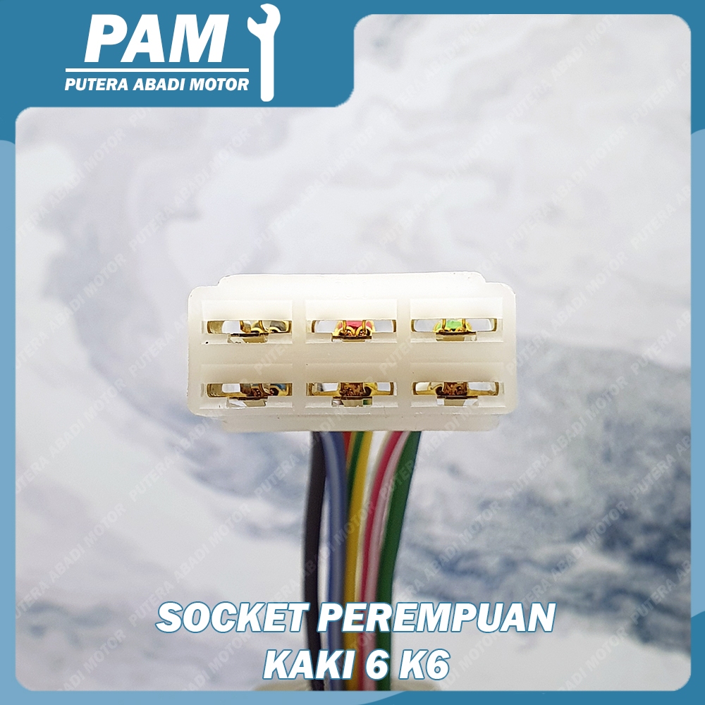 Jual Soket Sambung Kaki 6 Cowok / Cewek Socket Kabel Konektor 6 Pin ...