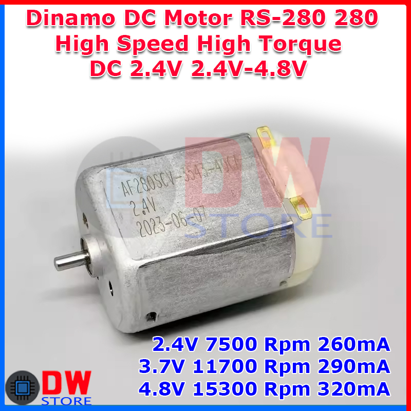 Jual Dinamo DC Motor RS-280 RS 280 High Speed RPM High Torque 2.4V 2.4V ...