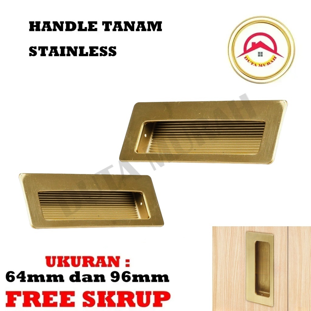 Jual Handle Tarikan Tanam Pintu Sliding Gold Stainless Steel Handel ...