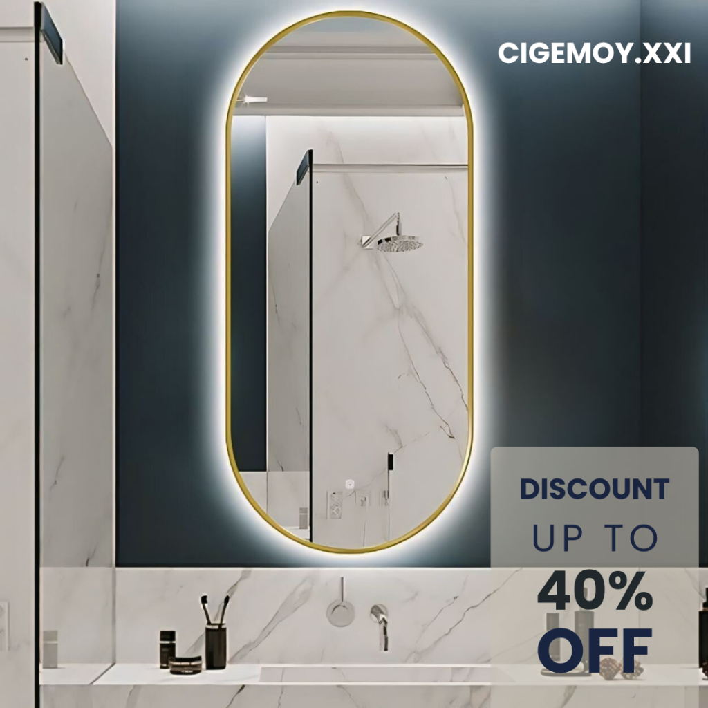 Jual Cermin LED Oval Kapsul Dinding Aesthetic Frame[GARANSI 100%] FREE ...