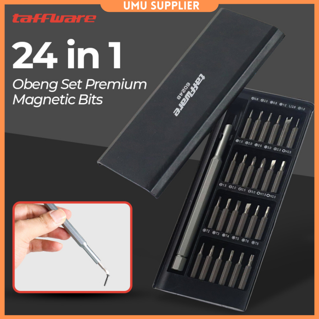 Jual (UMUSUPPLIER) SANJI TAFFWARE OBENG SET PREMIUM MAGNETIC BITS 24 IN ...