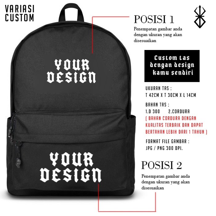 Jual TAS RANSEL BACKPACK ANAK SEKOLAH COSTUM FOTO GAMBAR SENDIRI Ukuran ...