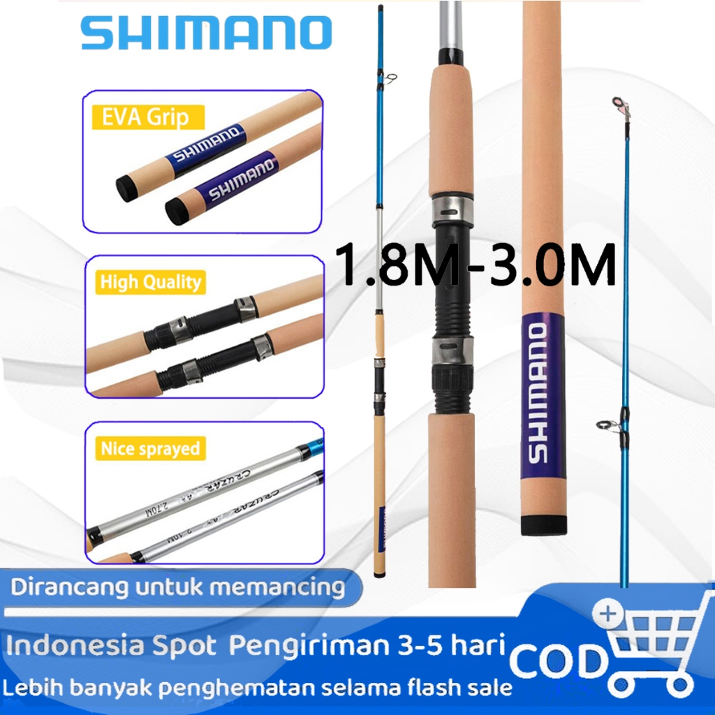 Jual SHIMANO rod alat pancing rod Joran Pancing Carbon Sutet 2 Bagian Tongkat Pancing Putar ...