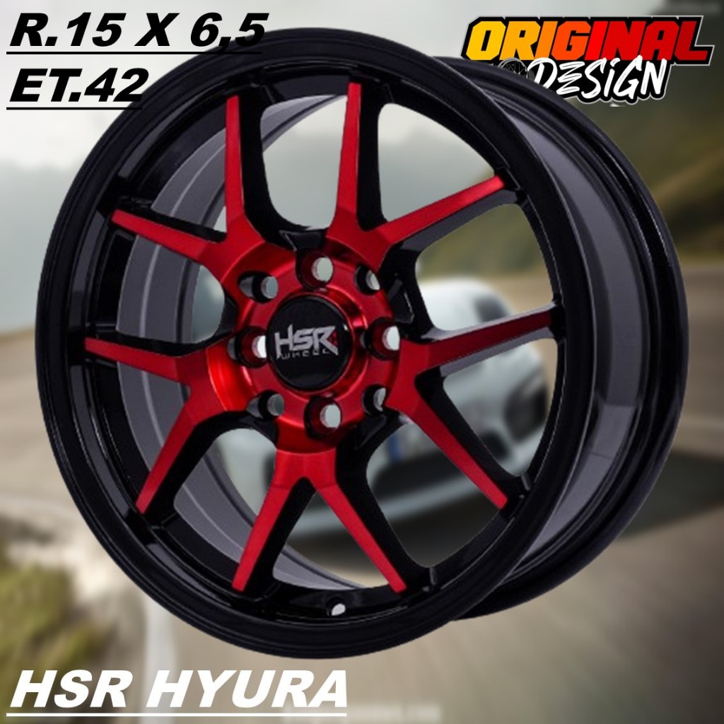 Jual Velg mobil ring 15 warna merah, HSR HYURA R15 cocok untuk mobilio ...