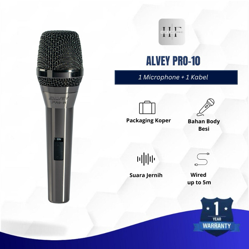 Jual Microphone Kabel ALVEY PRO-10 Mic Vocal Mik Profesional Mic Kabel ...