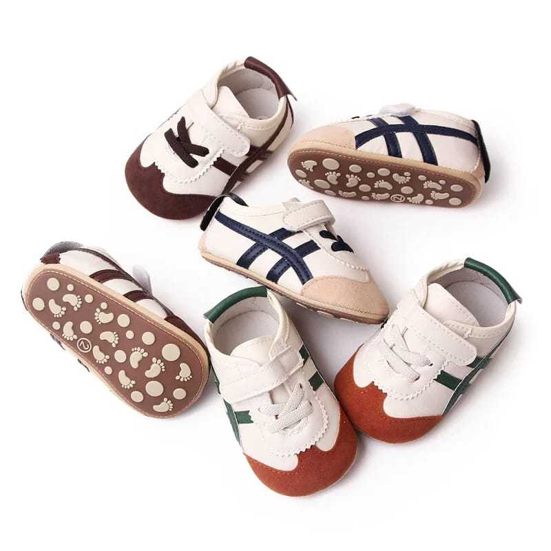 Jual Sepatu bayi laki laki motif garis premium usia 1-18 bulan sepatu ...