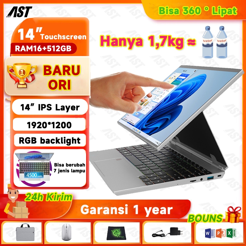 Jual CNAST - Laptop Touchscreen 2in1 Intel N95 14Inch Baru RAM16G+512G ...
