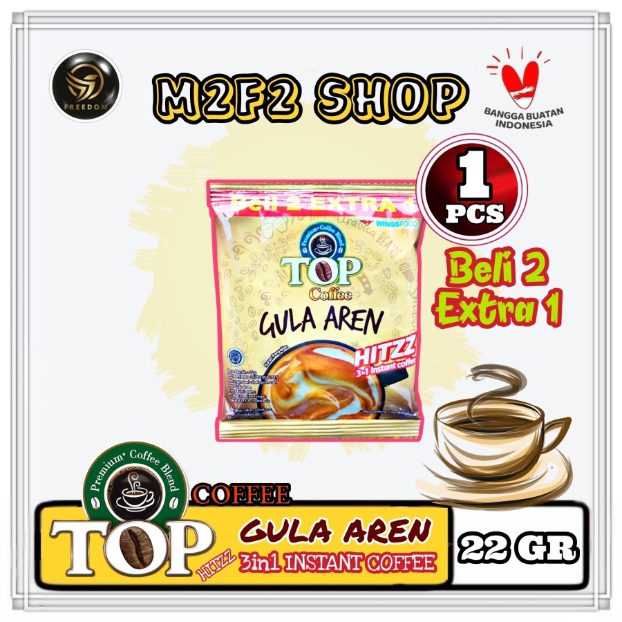 Jual TOP Premium Coffee Blend Gula Aren Hitzz 3in1 Kopi Instant - 22 gr ...