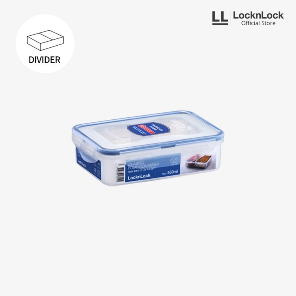 Jual LocknLock Classic Kotak Makan Rectangular Short 550ml With Divider - HPL815C | Shopee Indonesia