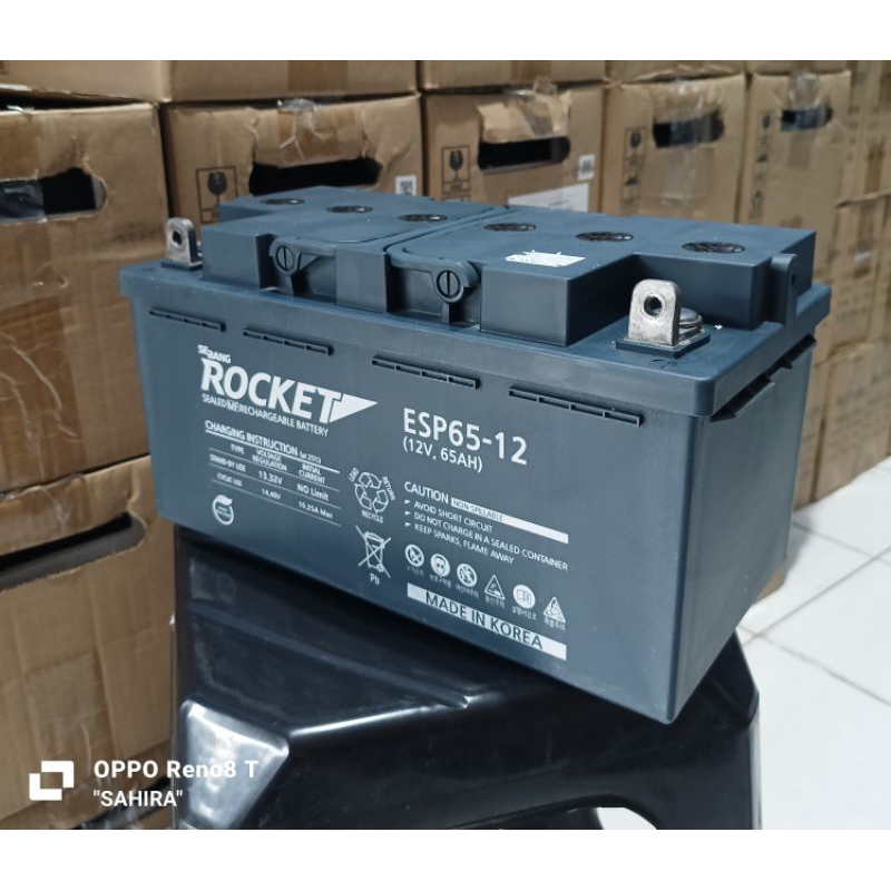 Jual Battery VRLA ROCKET SEALED MF RECHARGEABLE 12V 65AH LIKE NEW ...