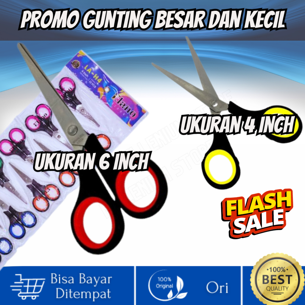 Jual Gunting Stainless Steel Merk Random /Alat Potong Kertas Sedang ...