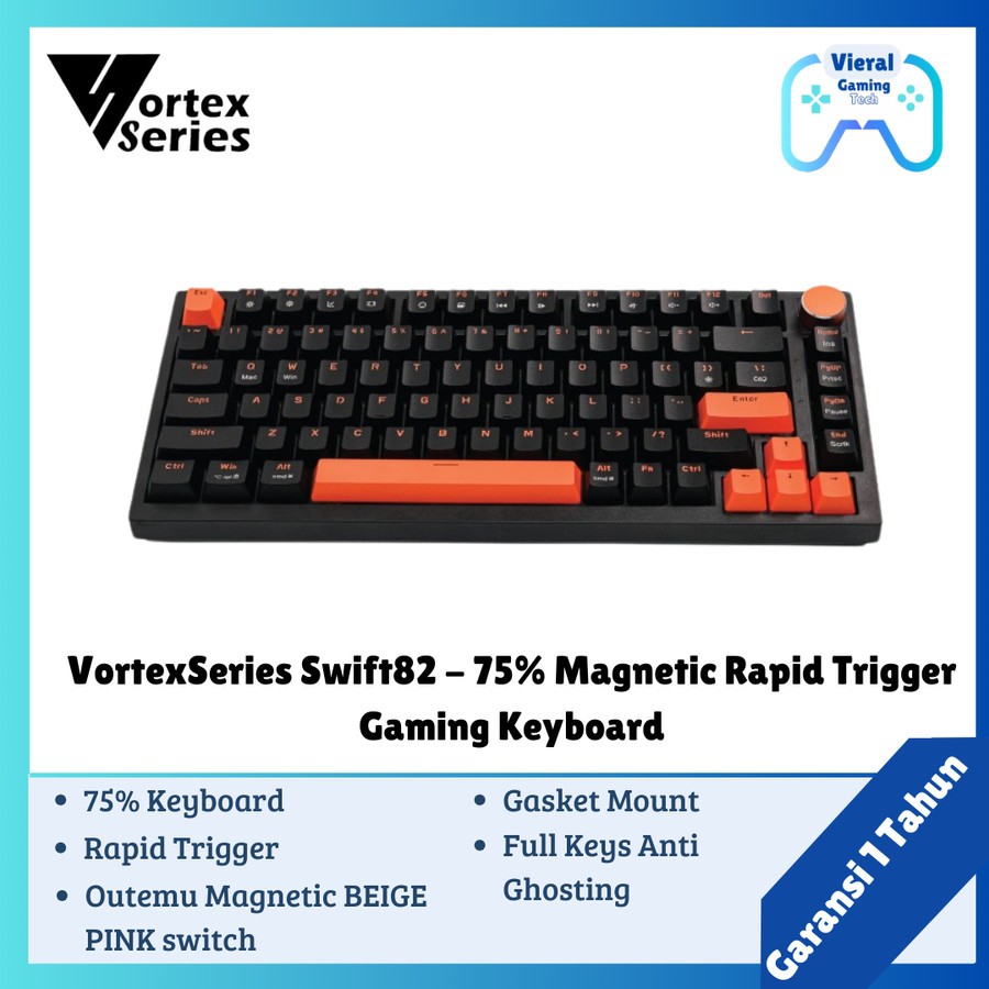 Jual VortexSeries Swift82 / Swift-82 / Swift 82 - 75% Magnetic Rapid Trigger Gaming Keyboard ...