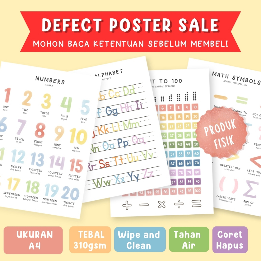 Jual [ DEFECT SALE ] OBRAL POSTER EDUKASI ANAK | Shopee Indonesia