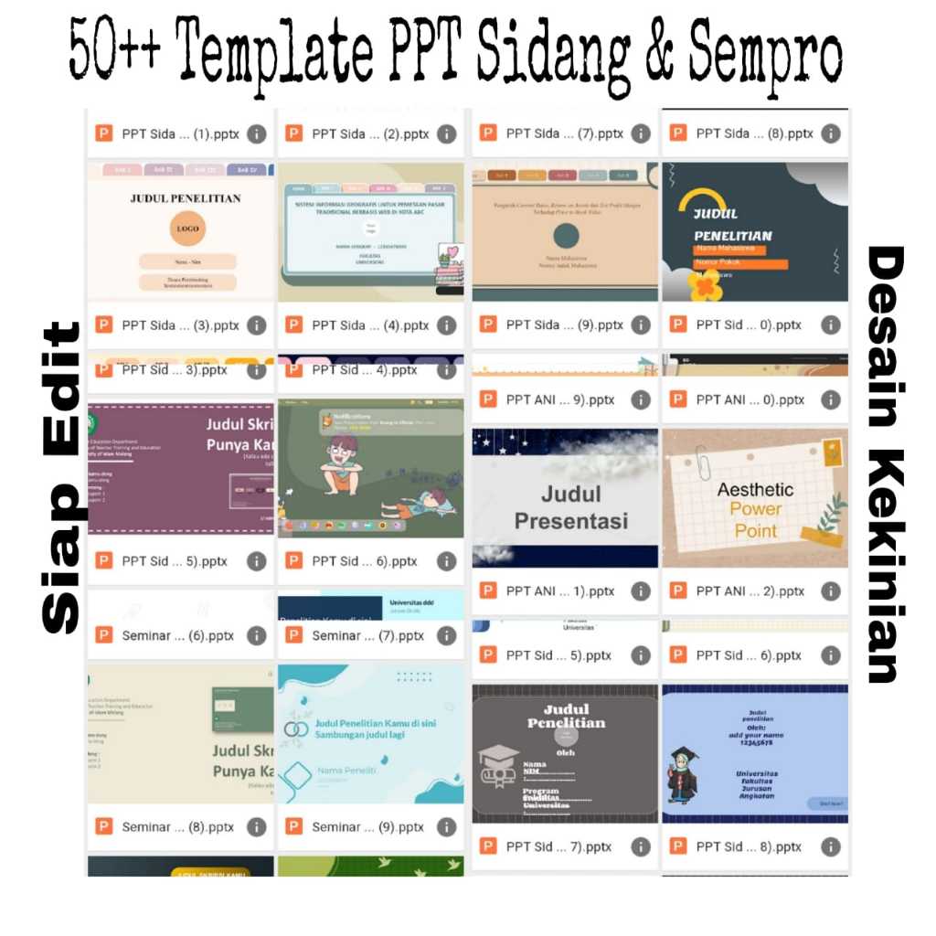 Jual 50++ Template PPT Sidang & Sempro siap edit Desain kekinian / Template powerpoint Sidang ...