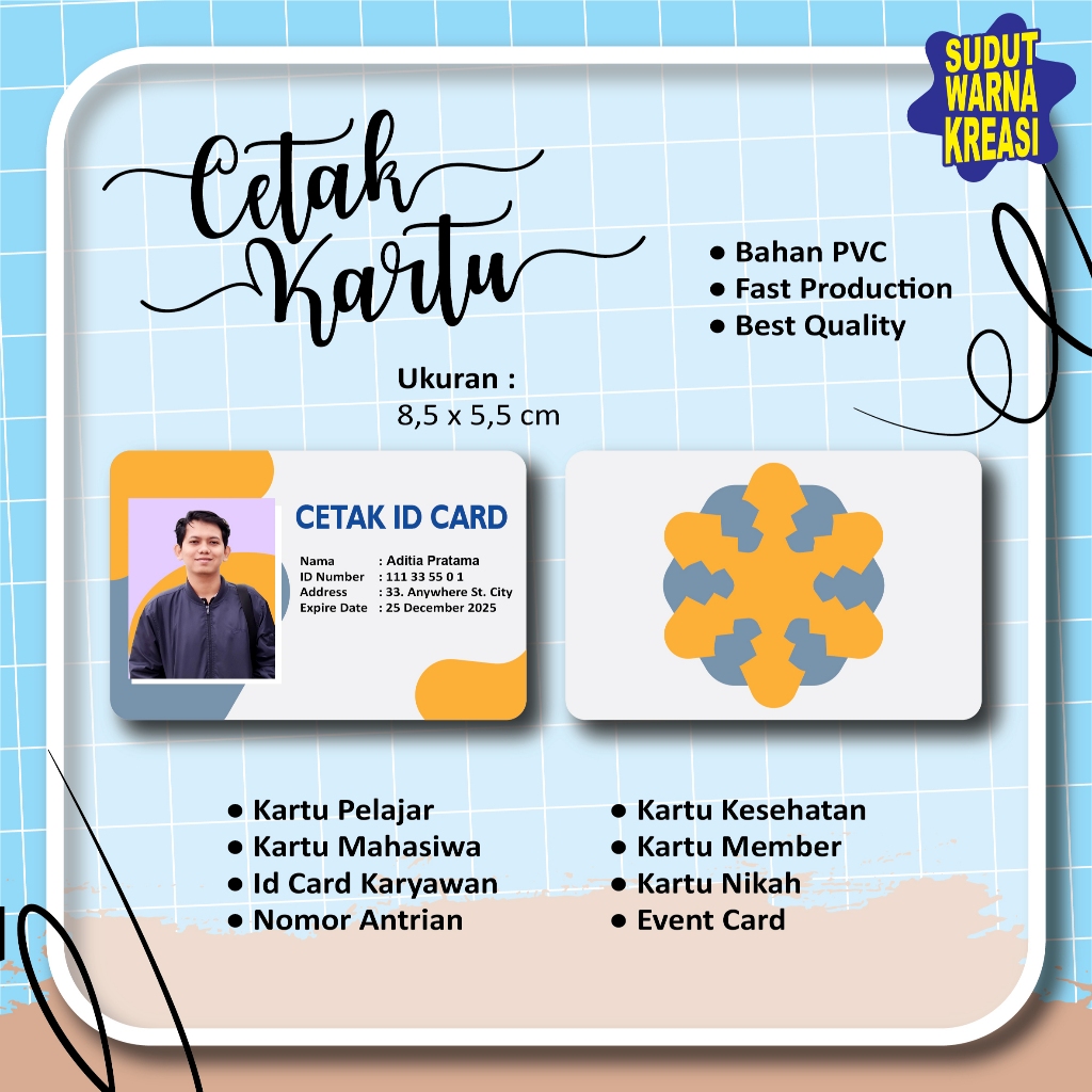 Jual [Tanpa Minim Order] CETAK KARTU PELAJAR MAHASIWA KTA MEMBER ID ...