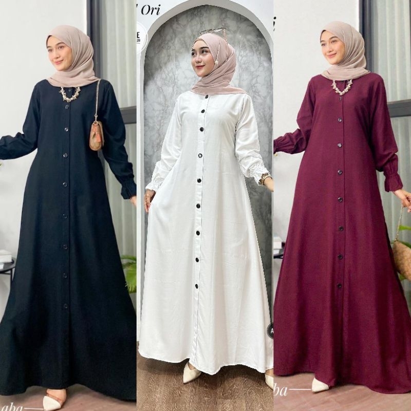 Jual Gamis Polos Twill Ori - Gamis Busui Kancing Depan - Gamis Polos ...