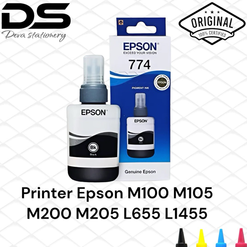 Jual TINTA EPSON 774 BLACK FOR INK M100 M105 M200 M205 L605 L655 L1455 ...