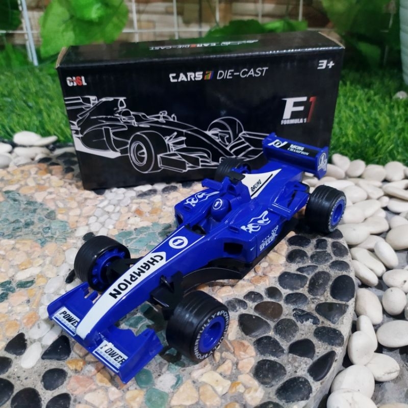 Jual Mainan anak Diecast mobil balap formula one Alloy metal pullback ...