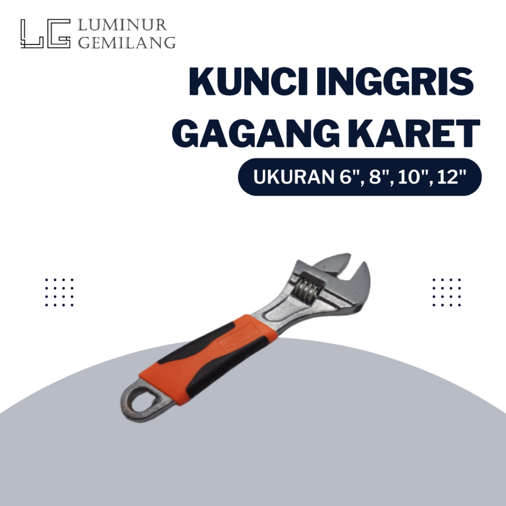 Jual Kunci Inggris Adjustable Wrench Gagang Karet Ukuran 6" 8" 10" 12 ...