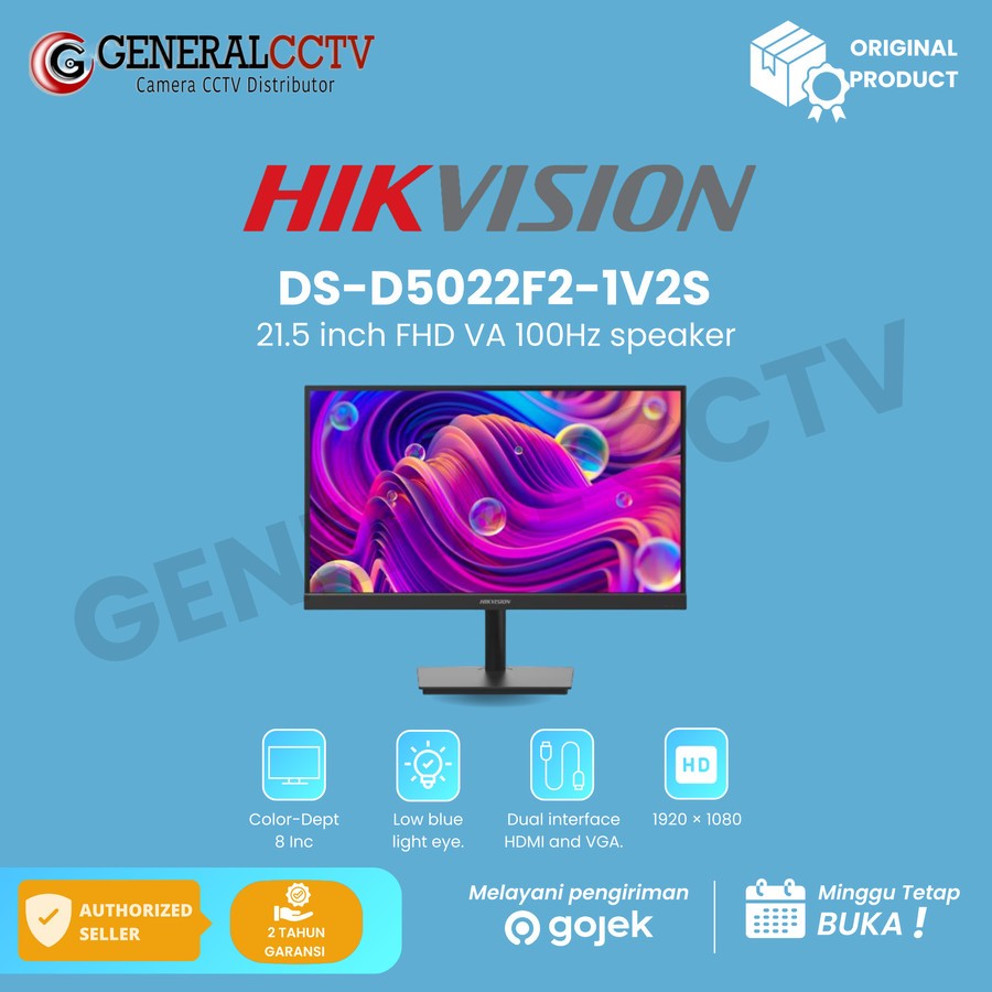 Jual HIKVISION Monitor 22 inch DS-D5022F2-1V1S/1V2S FHD Borderless Audio / Non Audio | Shopee ...