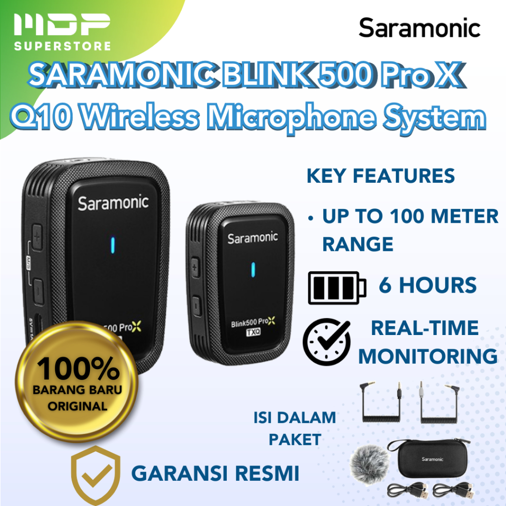 Jual MICROPHONE WIRELESS SARAMONIC BLINK 500 PRO Q10 | Shopee Indonesia