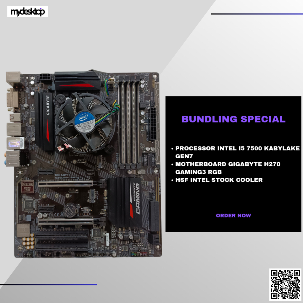 Jual PAKET CPU I5 6600K MOTHERBOARD GIGABYTE H270 GAMING3 LGA 1151 ...