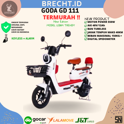 Jual Sepeda Listrik Electric Bike Goda Angel GD 111 GD-111 E-Bike 550Watt | Shopee Indonesia