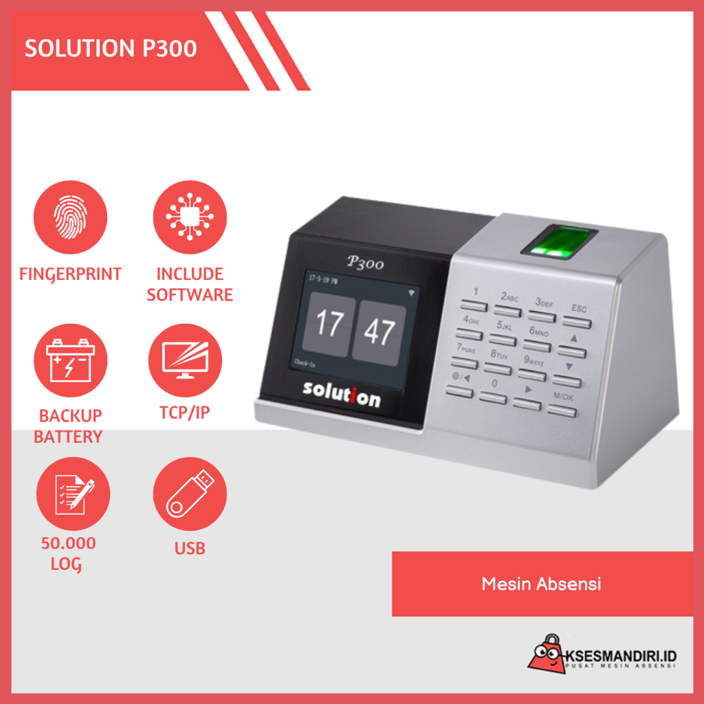 Jual Mesin Absensi Fingerprint Solution P300 | Shopee Indonesia