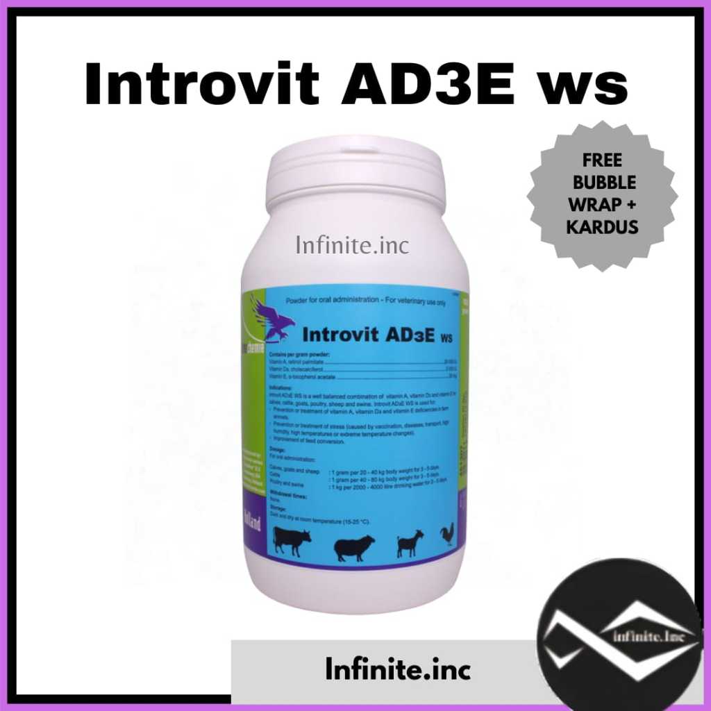 Jual INTROVIT AD3E WS 1kg Vitamin atasi stres tingkatkan fertilitas ...