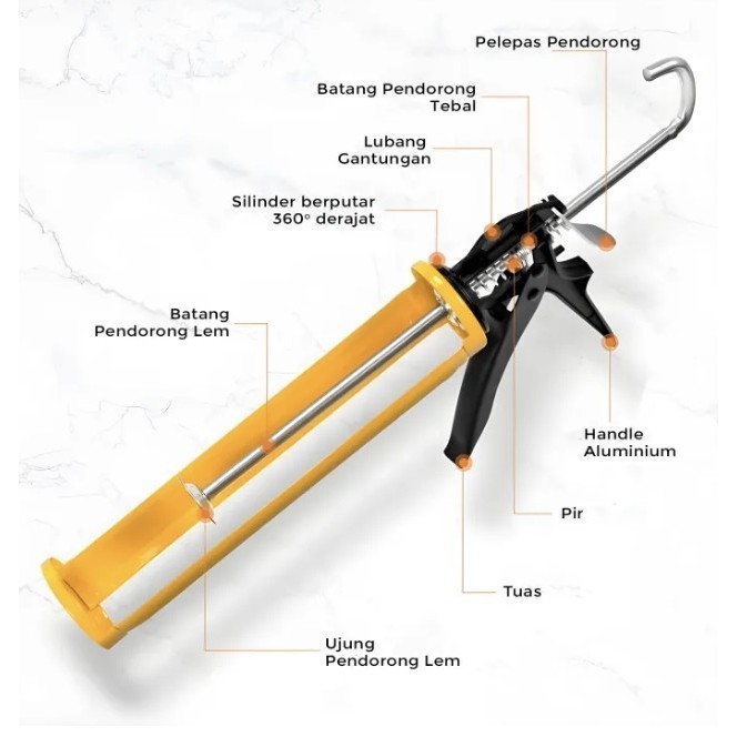 Jual PT - HANDSOME Tembakan Lem Kaca Sealant Botol Silicone Gun Alat ...