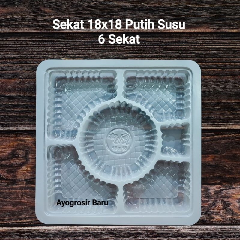 Jual Sekat Mika 18x18 Putih Susu Nasi Tengah 6 Sekat isi 50 pcs ...