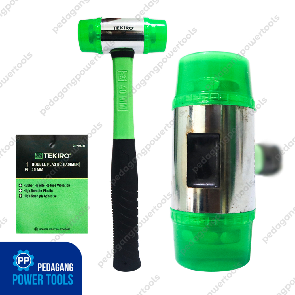 Jual TEKIRO PALU PLASTIK 40 MM GAGANG KARET DOUBLE PLASTIC HAMMER 40MM ...