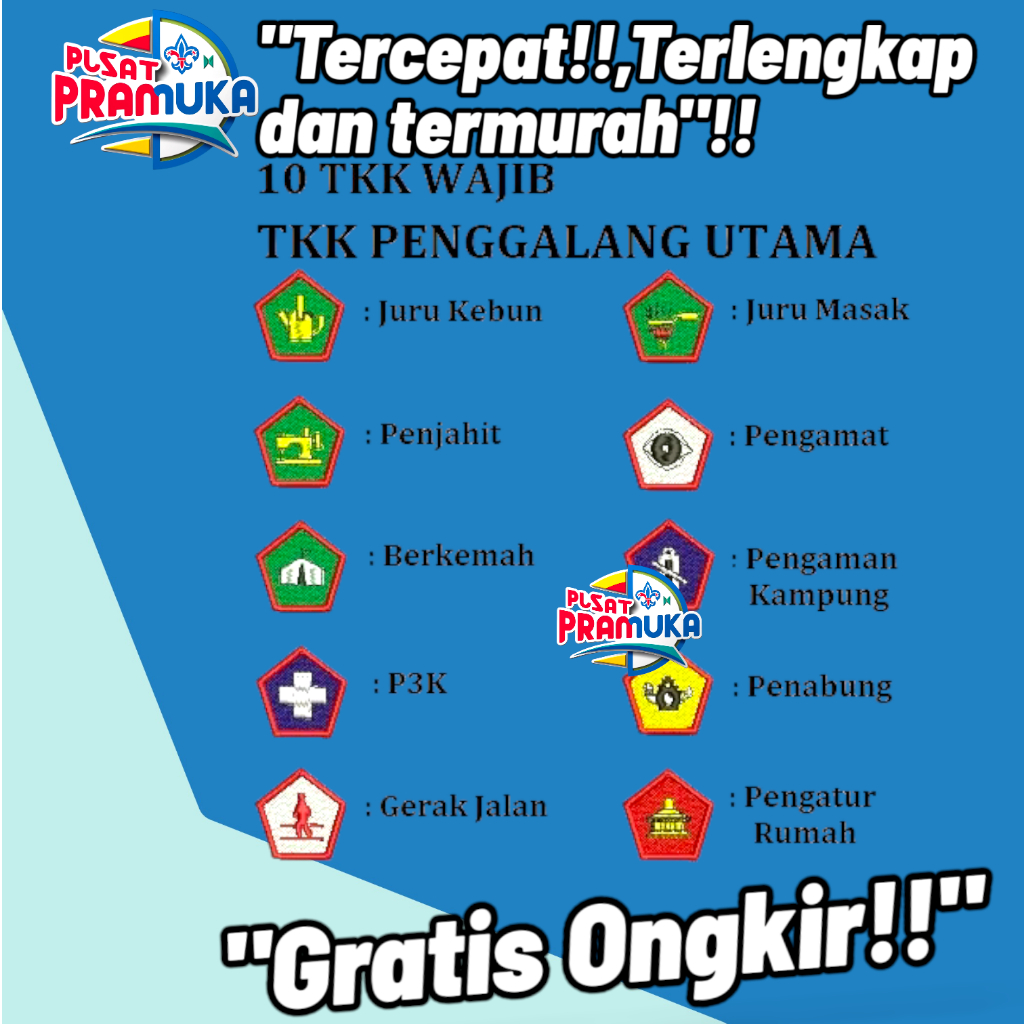 Jual Tkk wajib penggalang utama (bordir) | Shopee Indonesia