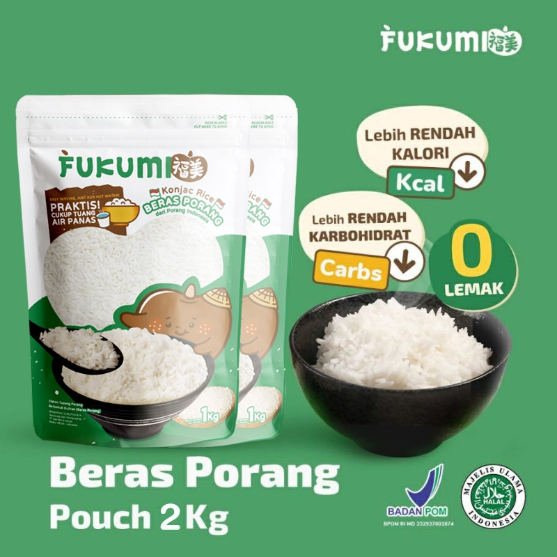Jual Beras Porang 2Kg Fukumi Beras Instan Konjac Rice / Shirataki ...