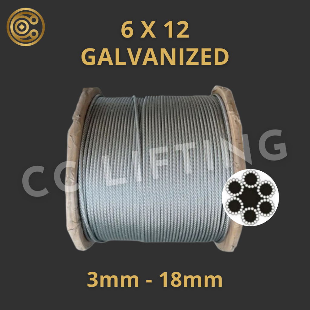 Jual Kawat Seling 10mm Baja Galvanis / Steel Wire Rope 10mm 6x12 / Kawat Sling 10mm Galvanized ...