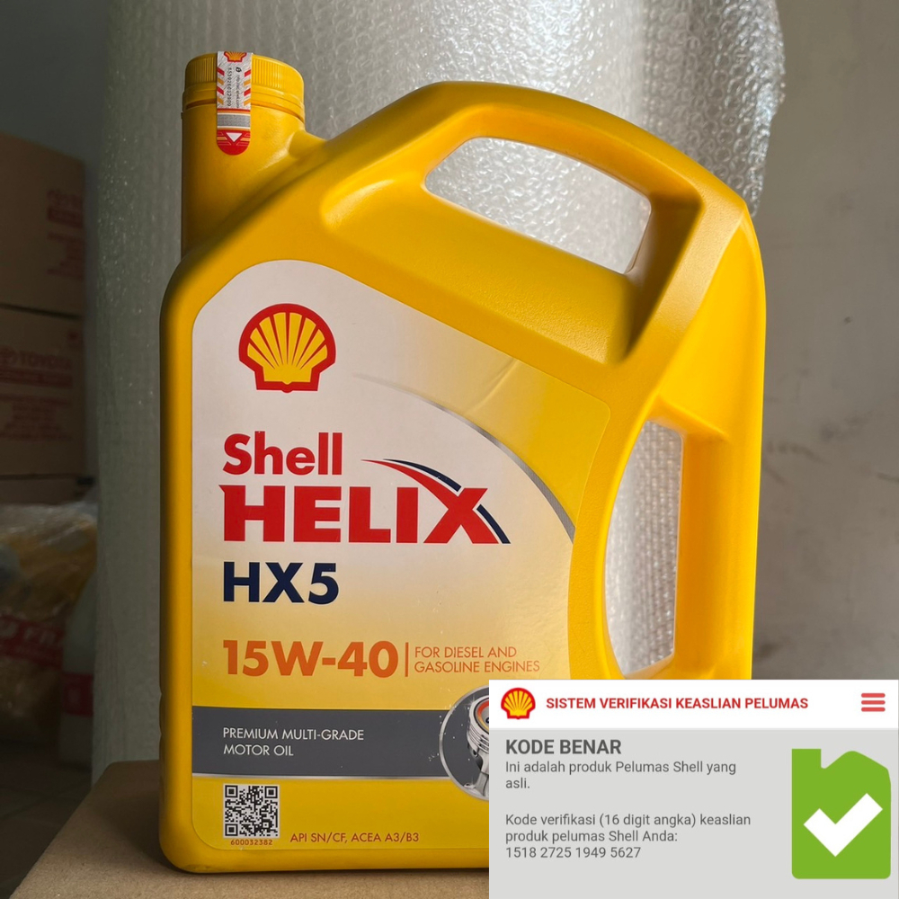 Jual OLI SHELL HELIX HX5 15W-40 KEMASAN GALON 4 LITER | Shopee Indonesia