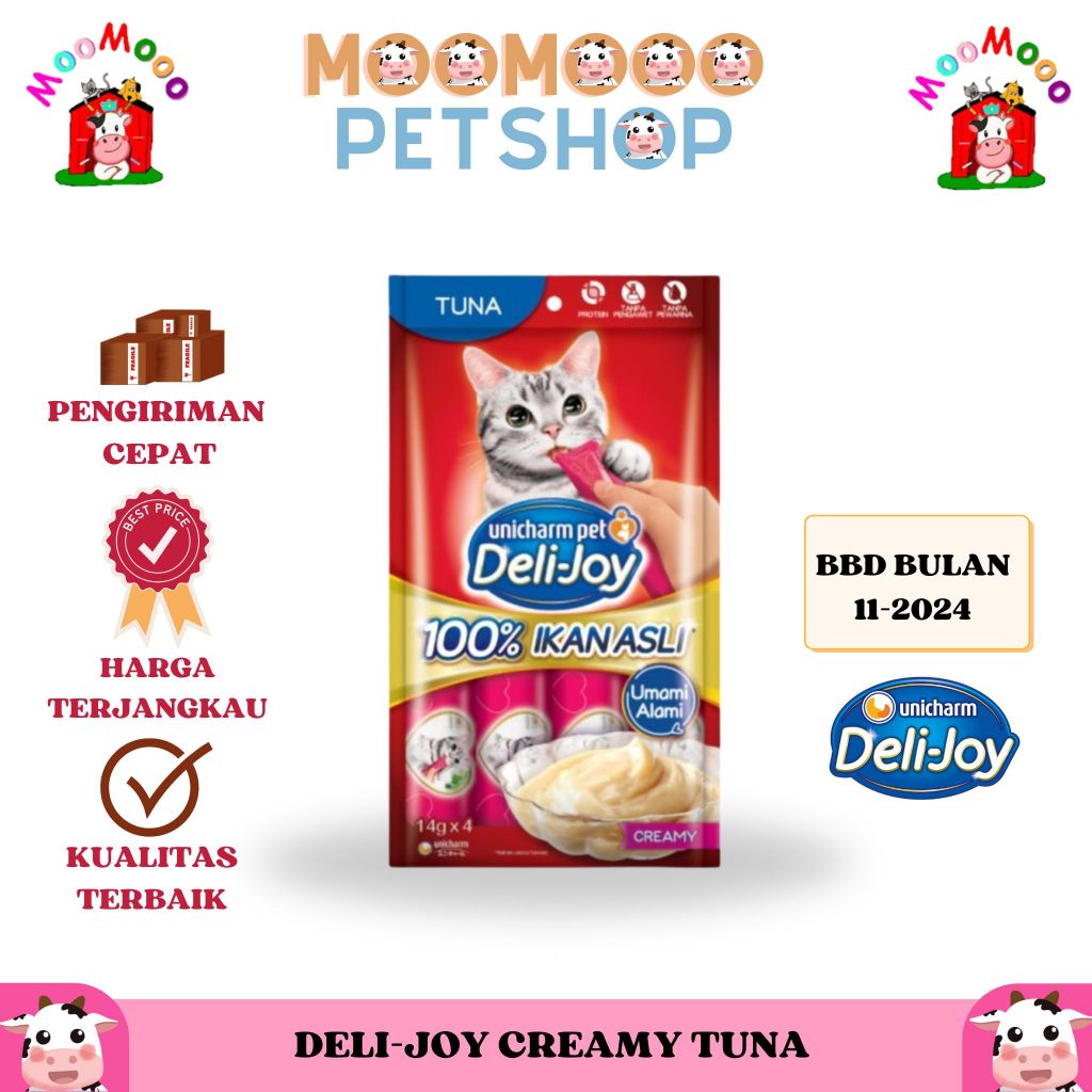 Jual Deli-Joy Snack Kucing Basah 14g - Creamy Rasa Tuna | Shopee Indonesia