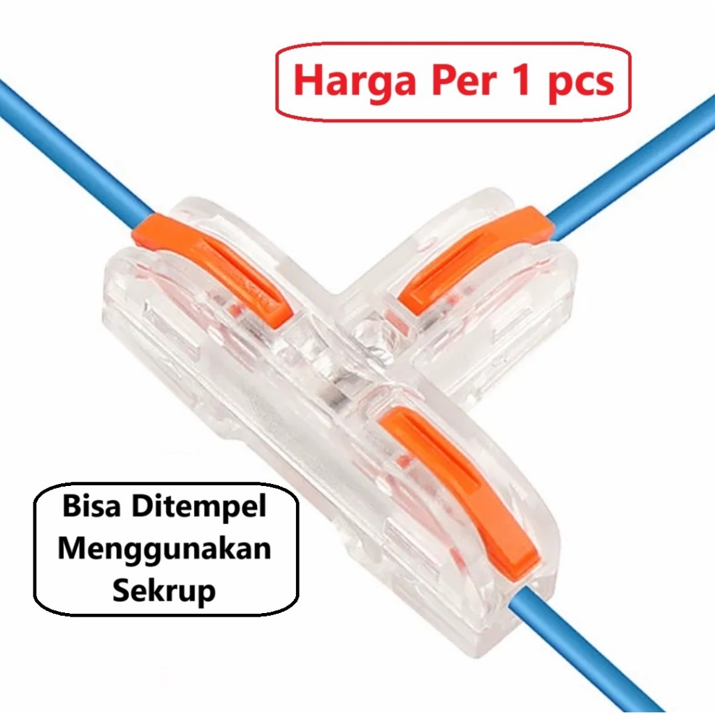 Jual Terminal Blok Konektor T11 Quick Connector T Type Kabel Cabang 3 ...