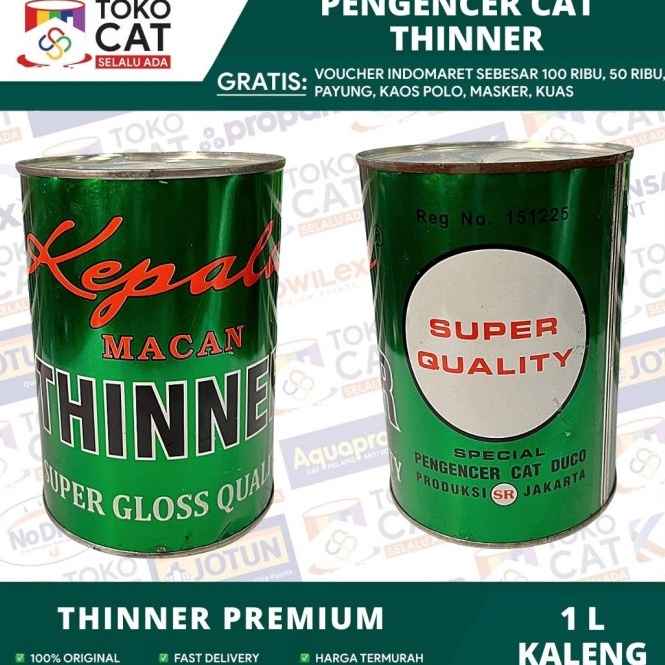 Jual THINNER CAMPURAN CAT MINYAK 1 L THINER TINER RAH 1 LITER KALENG ...