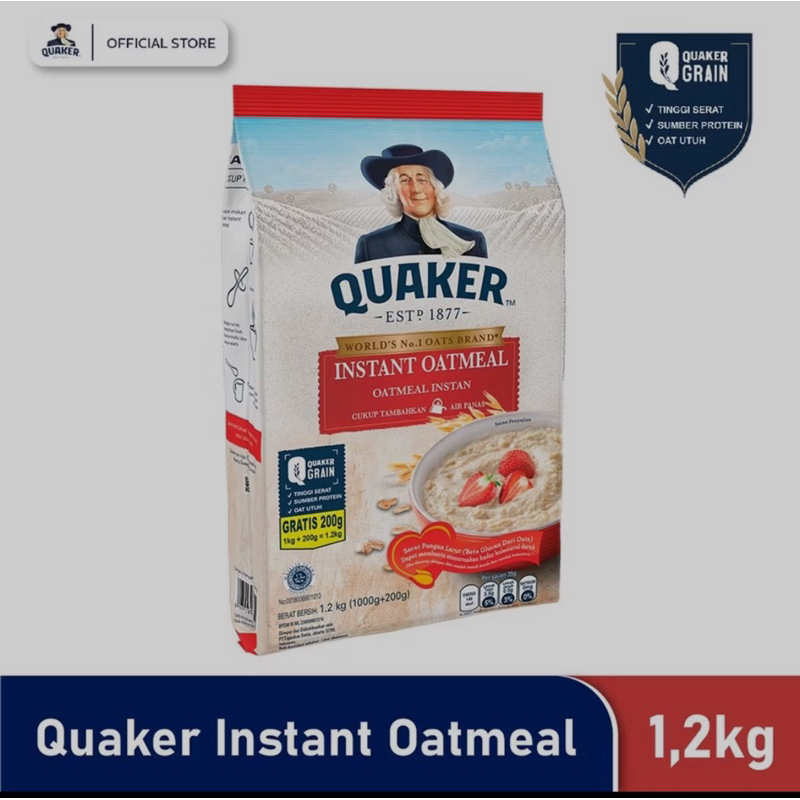 Jual Quaker Instant Oatmeal 1200 gr | Shopee Indonesia