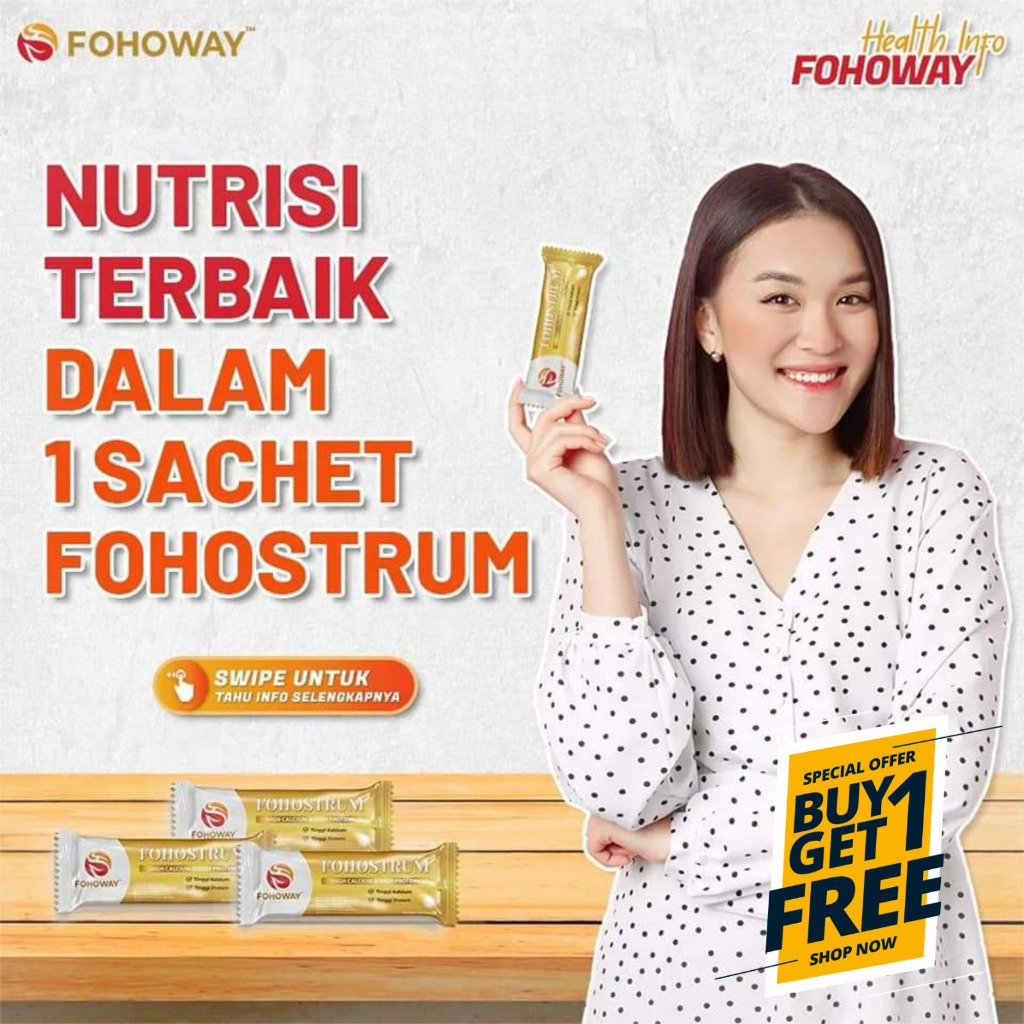 Jual PROMO FOHOSTRUM Buy 1 Get 1 Free : Kalsium - Protein - Kolostrum ...