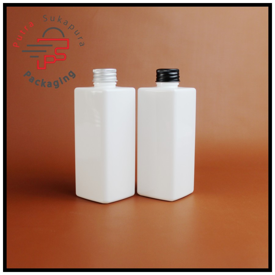 Jual Botol ulir 250ml kotak putih/botol 250ml plastik/ulir alumunium neck 24 | Shopee Indonesia