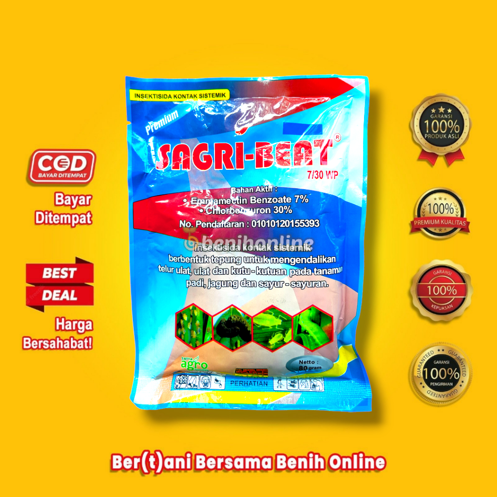 Jual SAGRI BEAT 7/30 WP 80 GRAM kontak sistemik ulat ulat grayak cabai ...