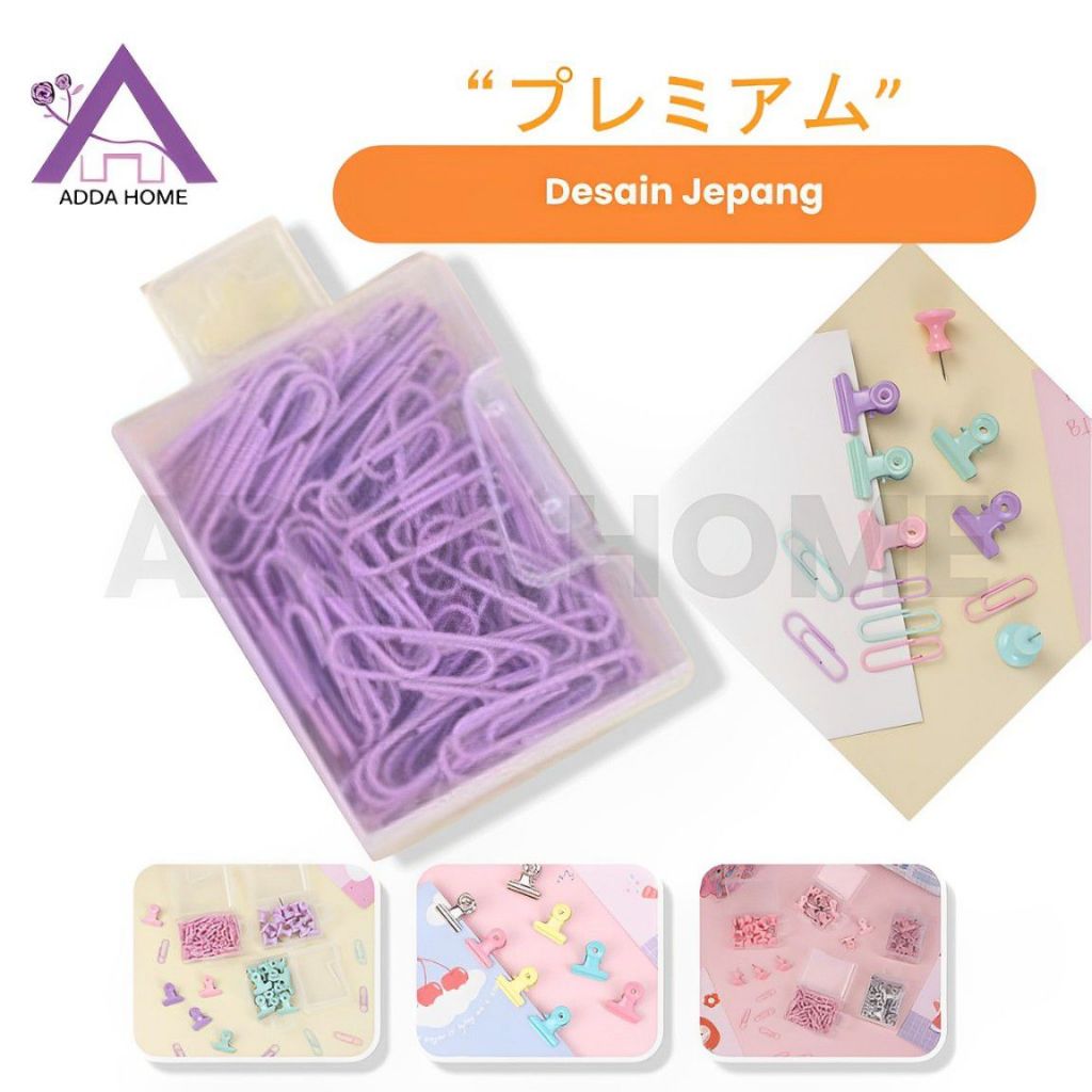 Jual Klip Push Pin Penjepit Buku Paku Kertas ATK Aesthetic 1 Set ...