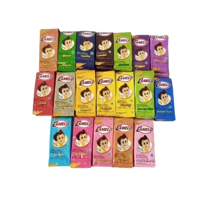Jual SERBUK ES CAMELO MINUMAN ES CAMELO 10 RENCENG / 100PCS RASA CAMPUR ...